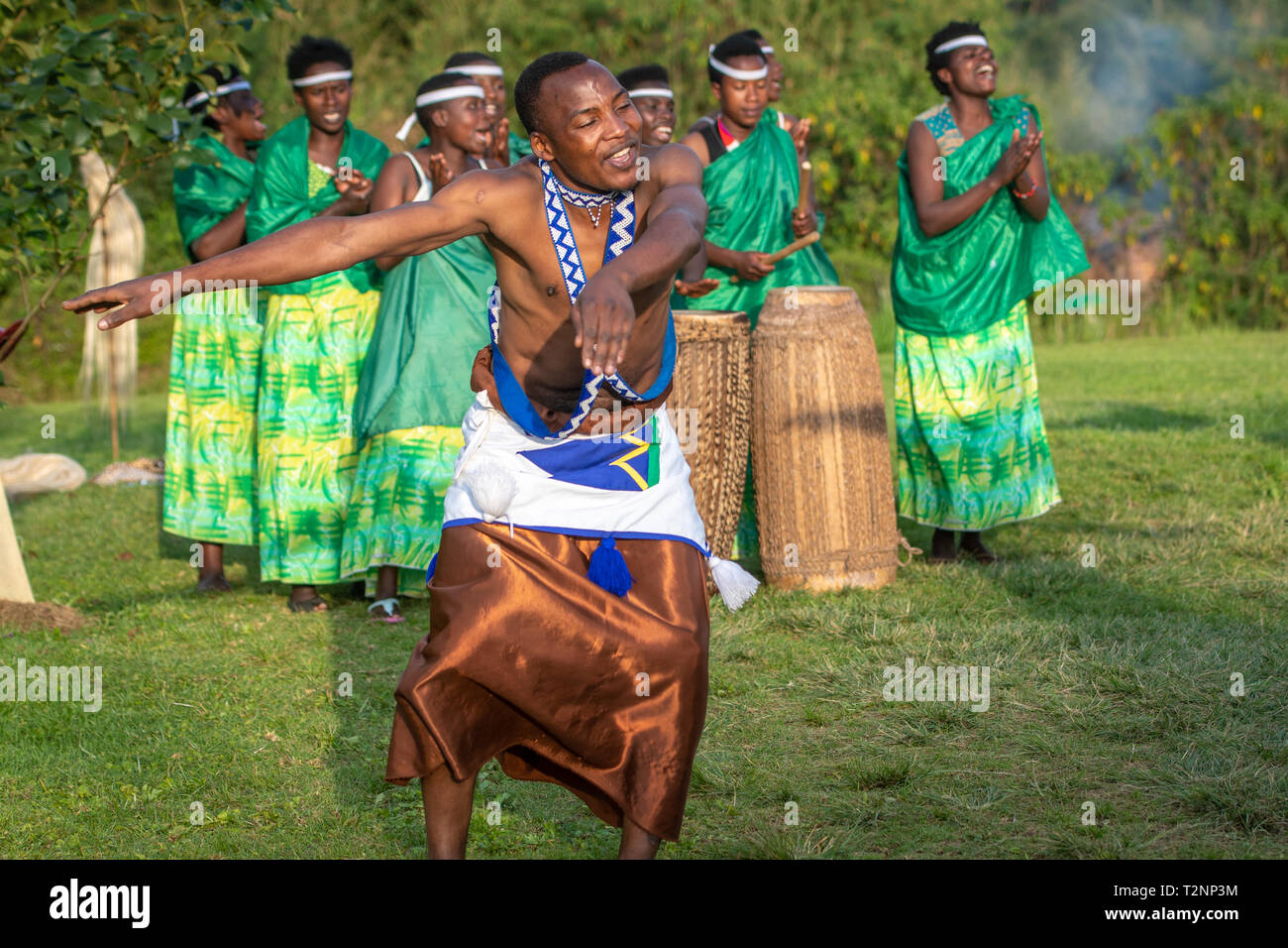 Intore Traditional dance performed outdoors near Volcanoes National ...