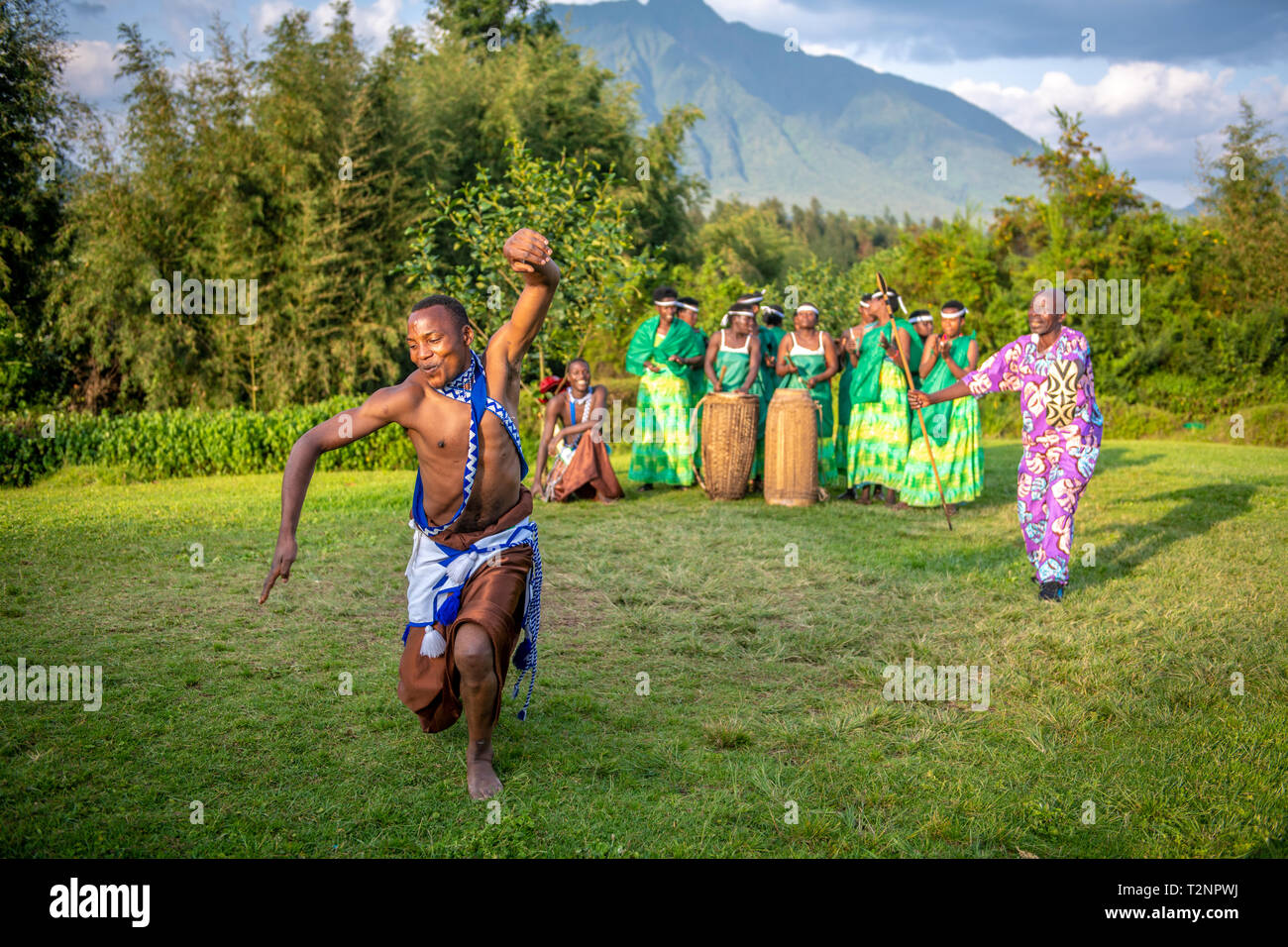 Intore Traditional dance performed outdoors near Volcanoes National ...