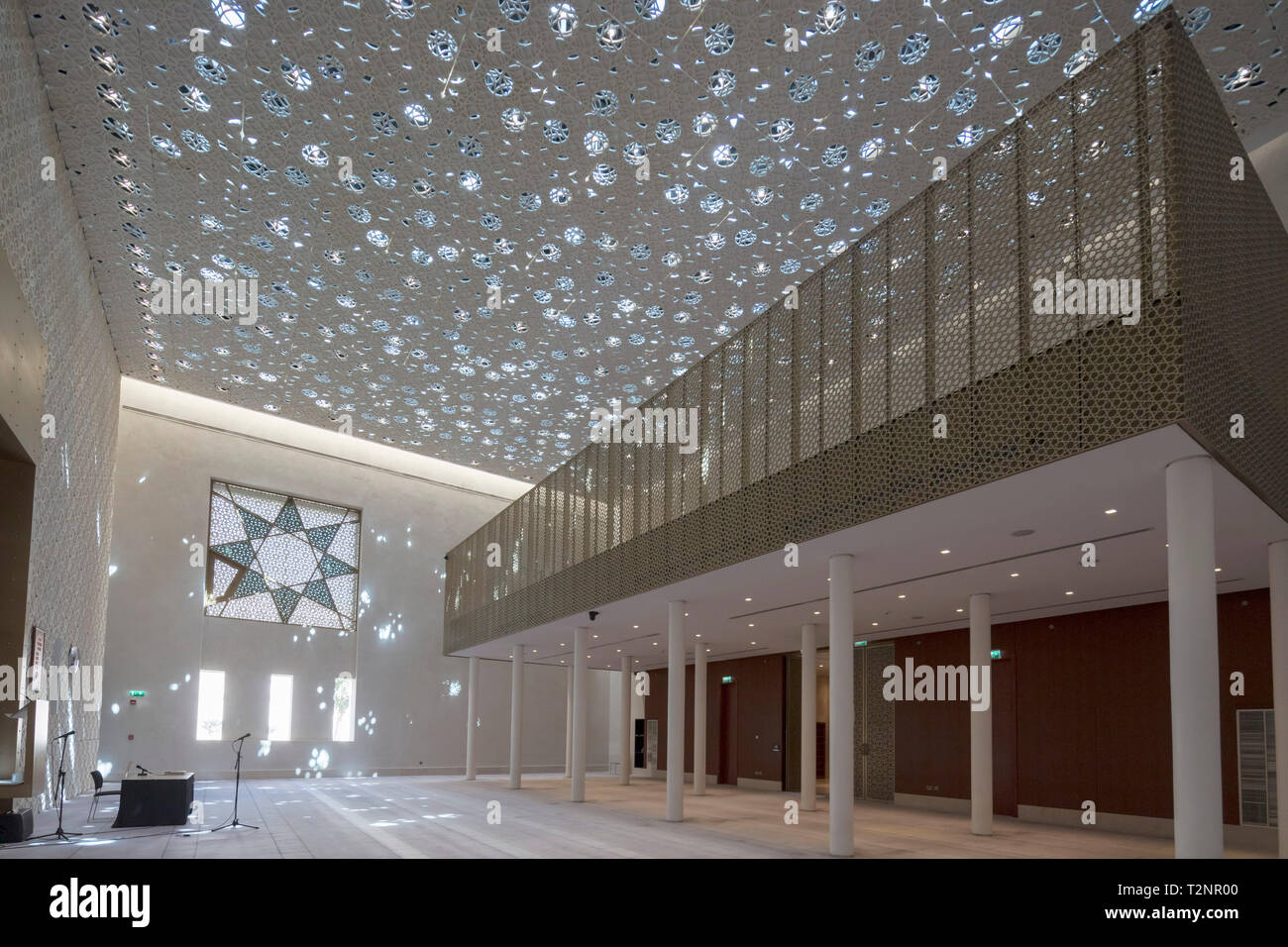 interior of prayer hall, Msheireb Jumaa Mosque, Doha, Qatar Stock Photo ...