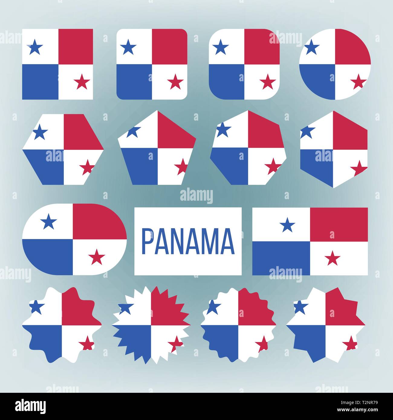Panama Flag Set Vector. Official Panama Flag Flat Symbol. Different ...