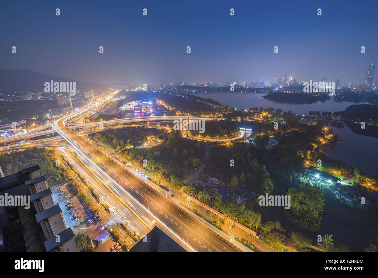 Nanjing overpass and night view hi-res stock photography and images - Alamy