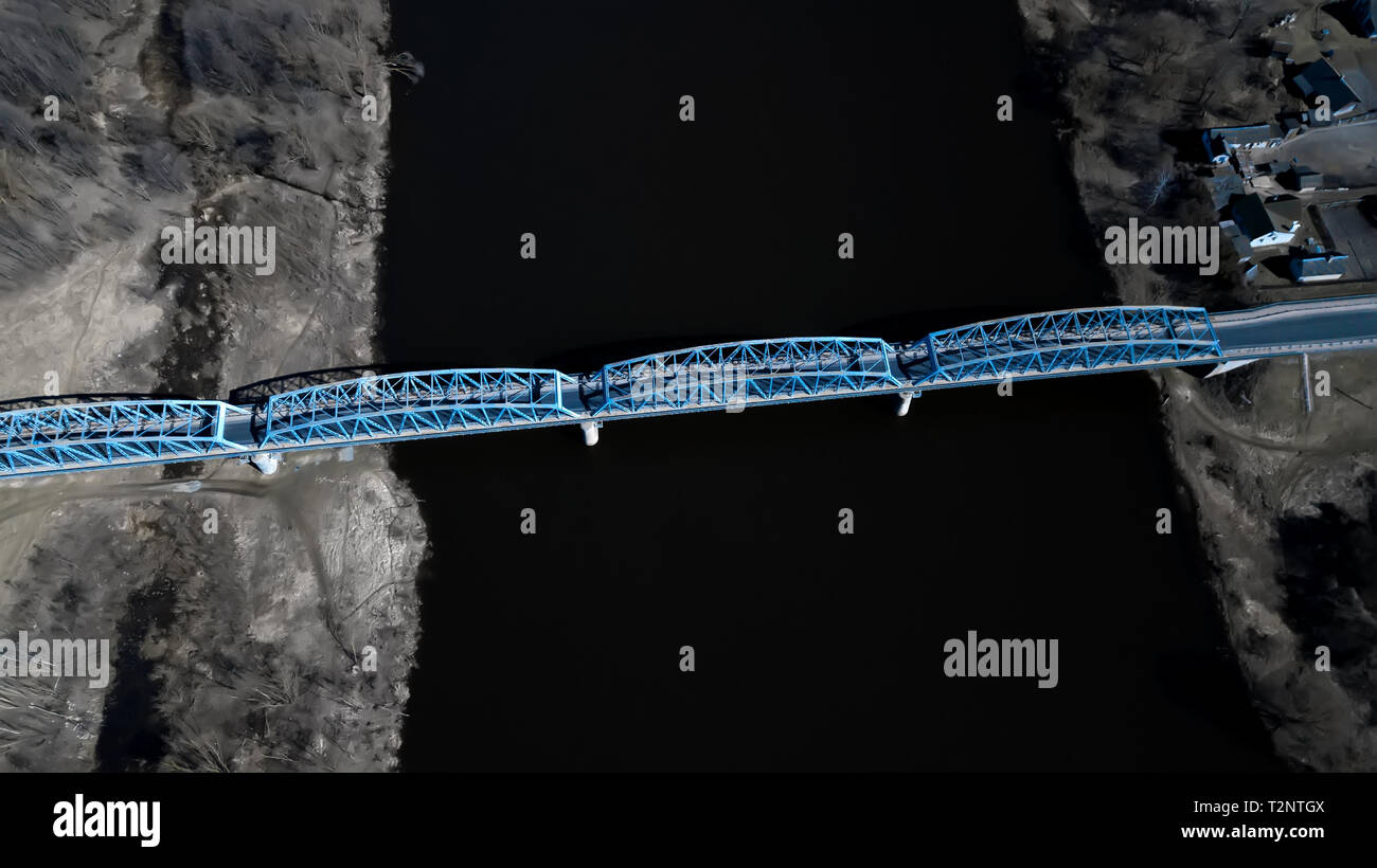 bridge over the river top view, aerial photography Stock Photo - Alamy