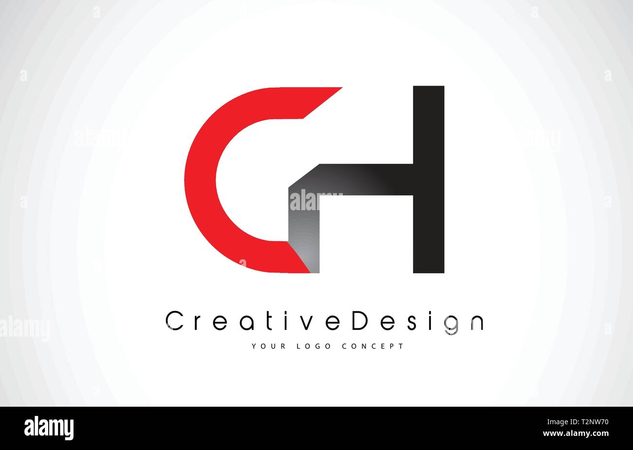 Red and Black CH C H Letter Logo Design in Black Colors. Creative ...