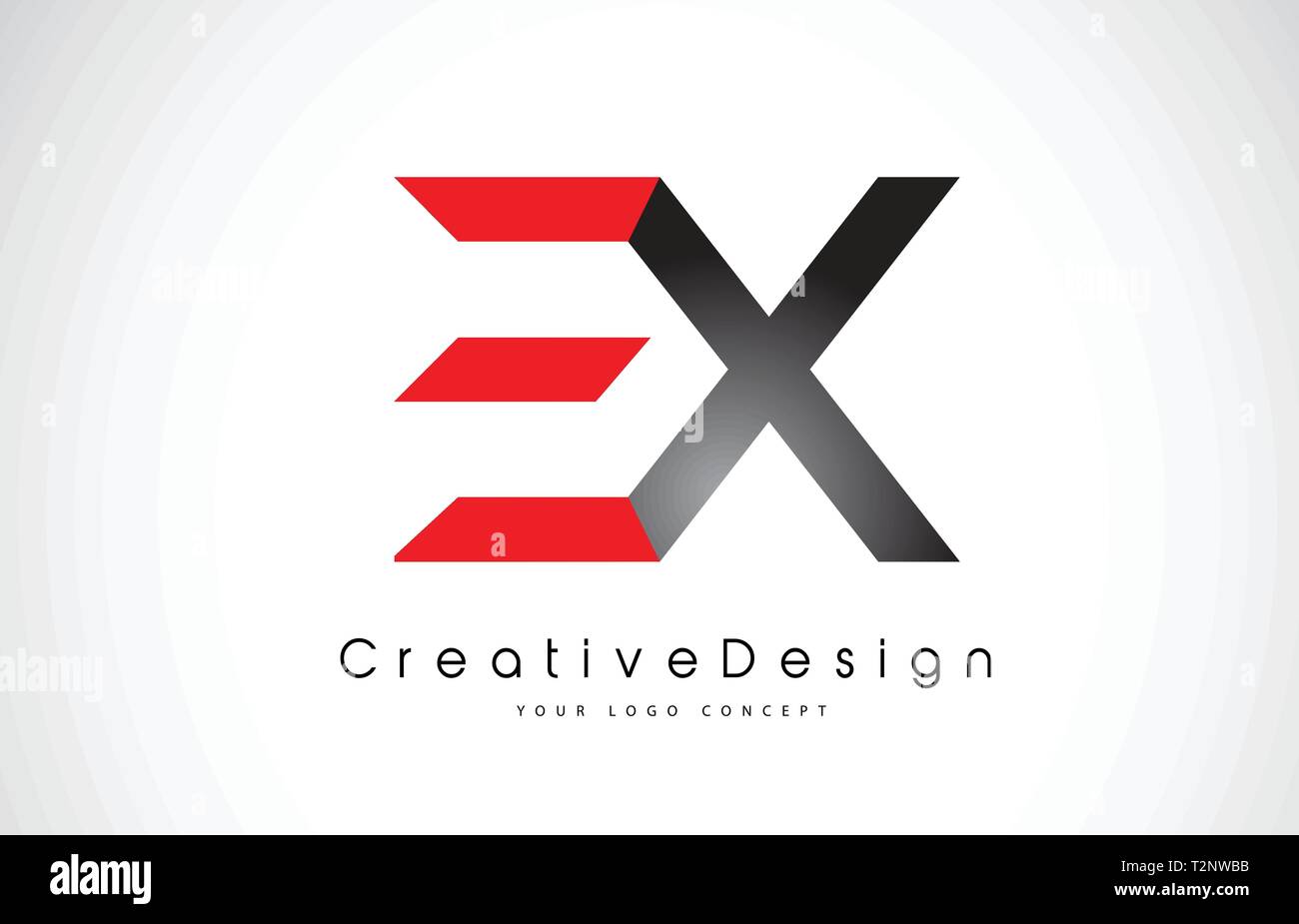 EX E X Letter Logo Design in Black Colors. Creative Modern Letters ...