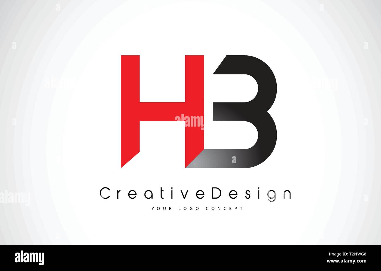 HB H B Letter Logo Design in Red and Black Colors. Creative Modern ...