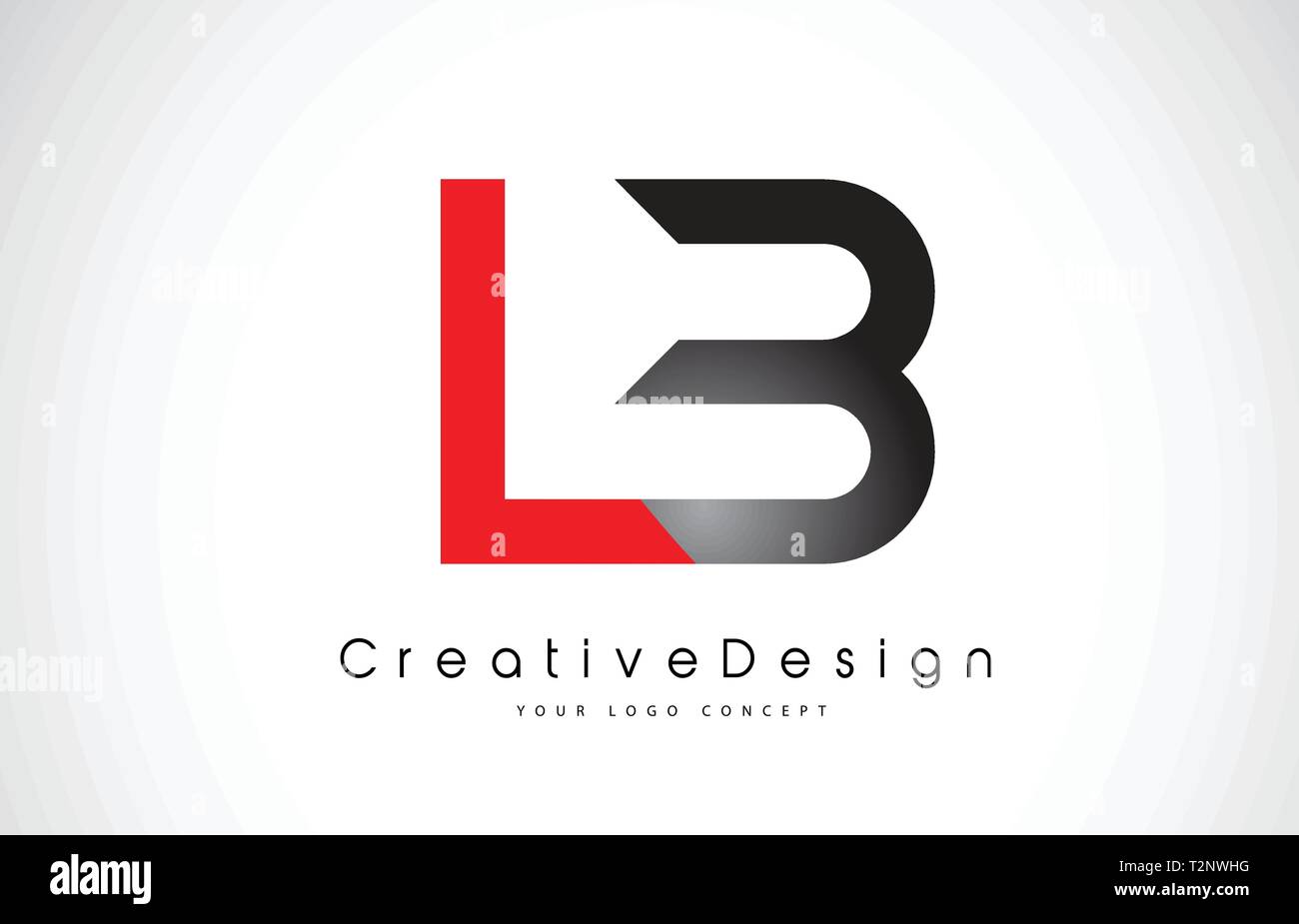 Red and Black LB L B Letter Logo Design in Black Colors. Creative ...