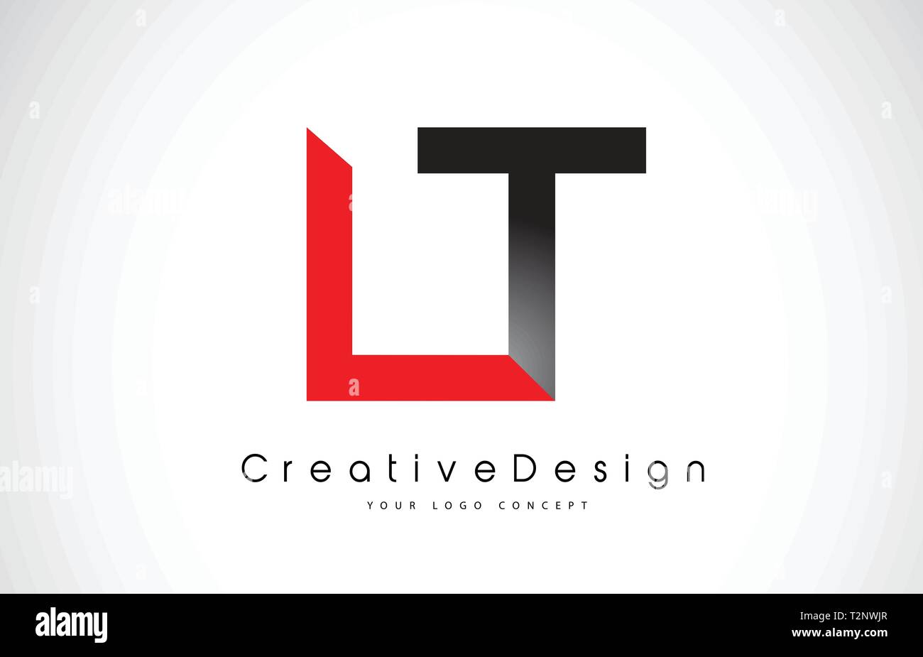 Red and Black LT L T Letter Logo Design in Black Colors. Creative ...