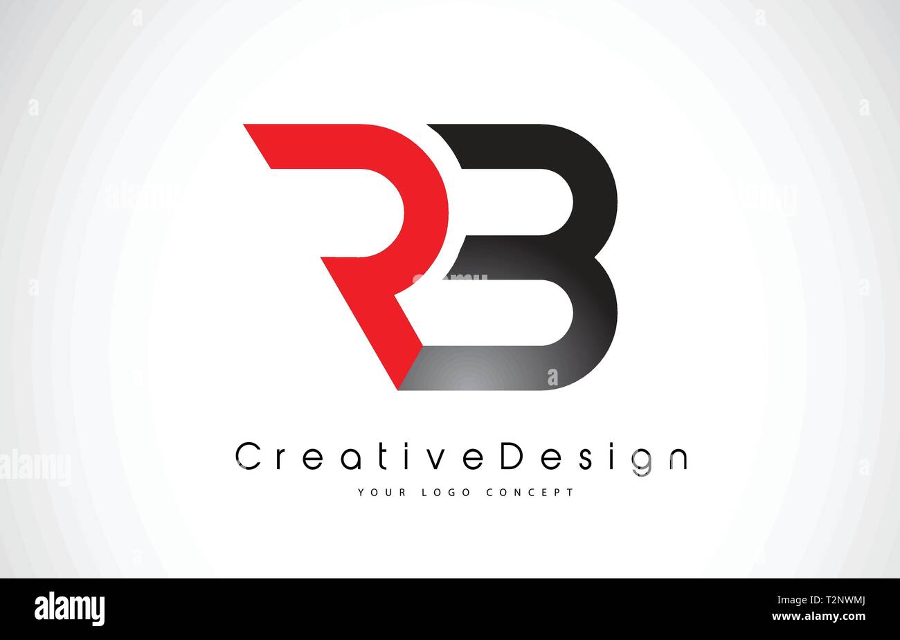 Red and Black RB R B Letter Logo Design in Black Colors. Creative ...