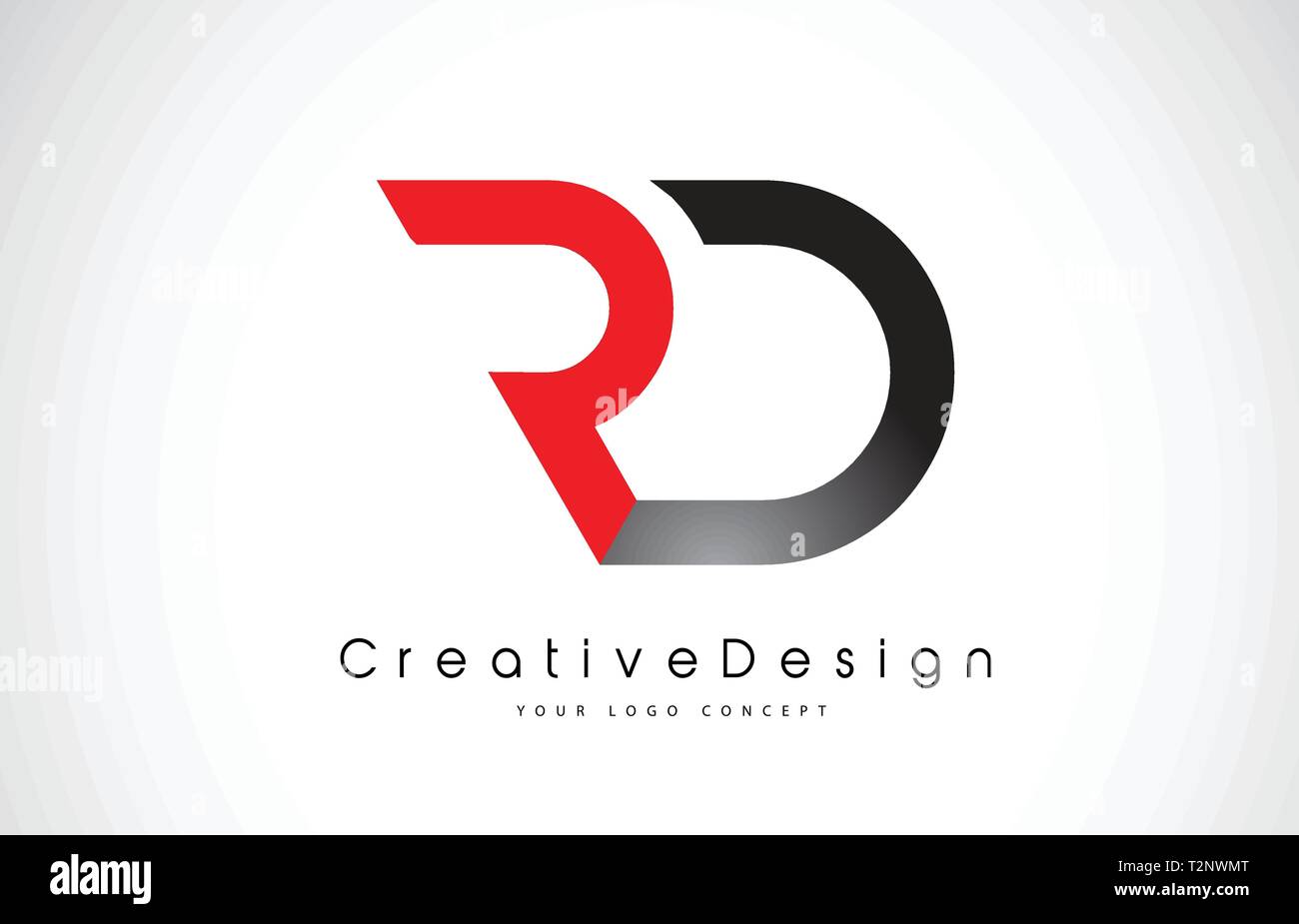 RD R D Letter Logo Design in Black Colors. Creative Modern Letters ...