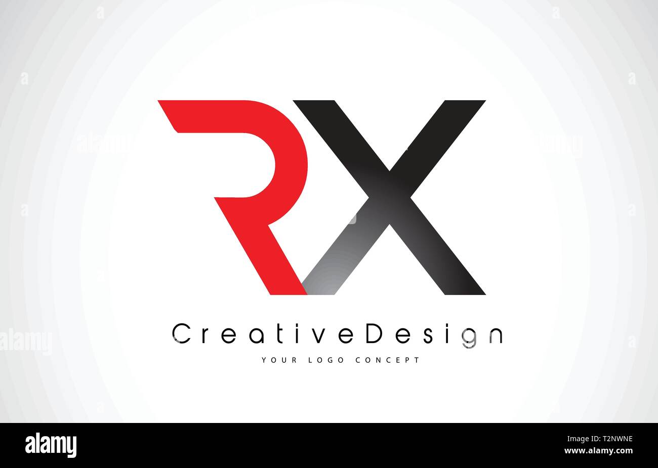Red and Black RX R X Letter Logo Design in Black Colors. Creative ...