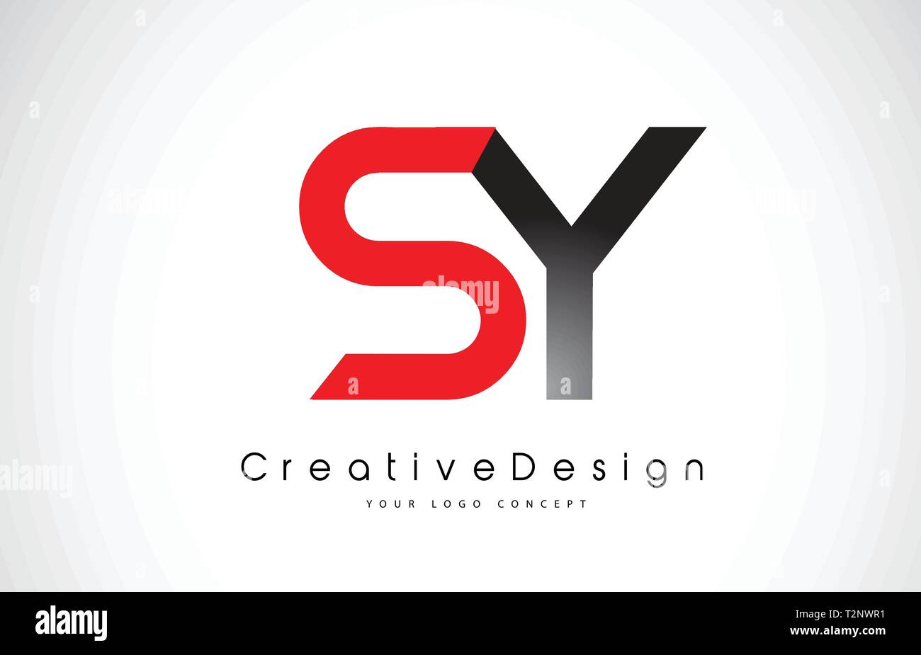 Red and Black SY S Y Letter Logo Design in Black Colors. Creative ...