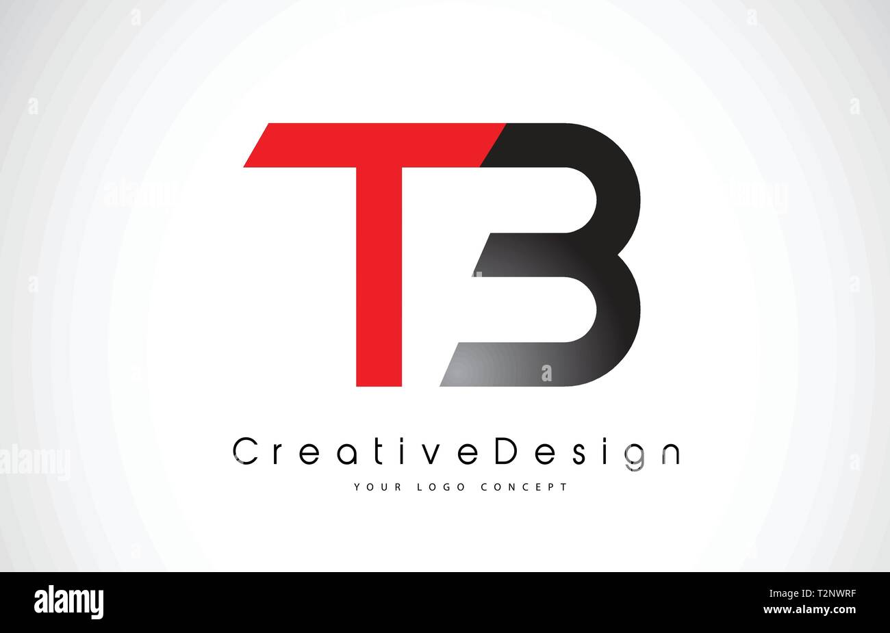 Red and Black TB T B Letter Logo Design in Black Colors. Creative ...