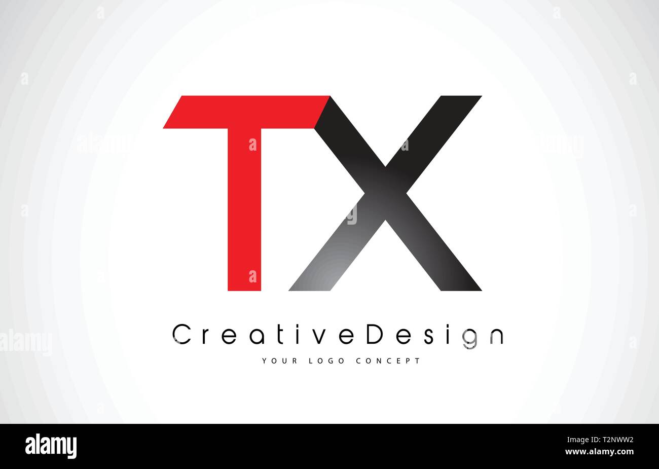 Red and Black TX T X Letter Logo Design in Black Colors. Creative ...