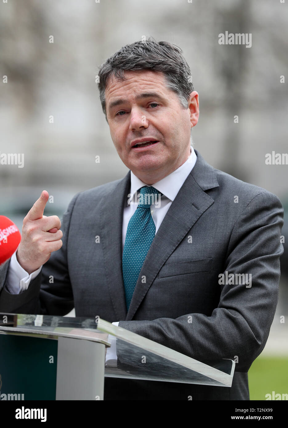 Finance minister paschal donohoe during press conference at government ...