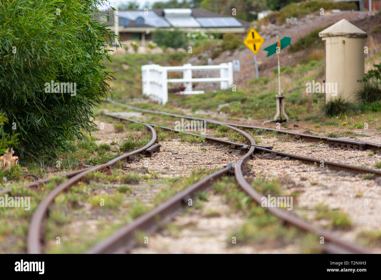 Train tracks at goolwa train station on the fleurieu peninsula goolwa ...