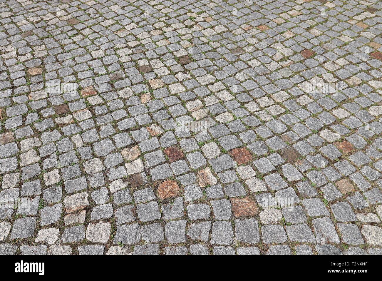 Stone pavement background - granite cobblestone pattern in Dresden ...