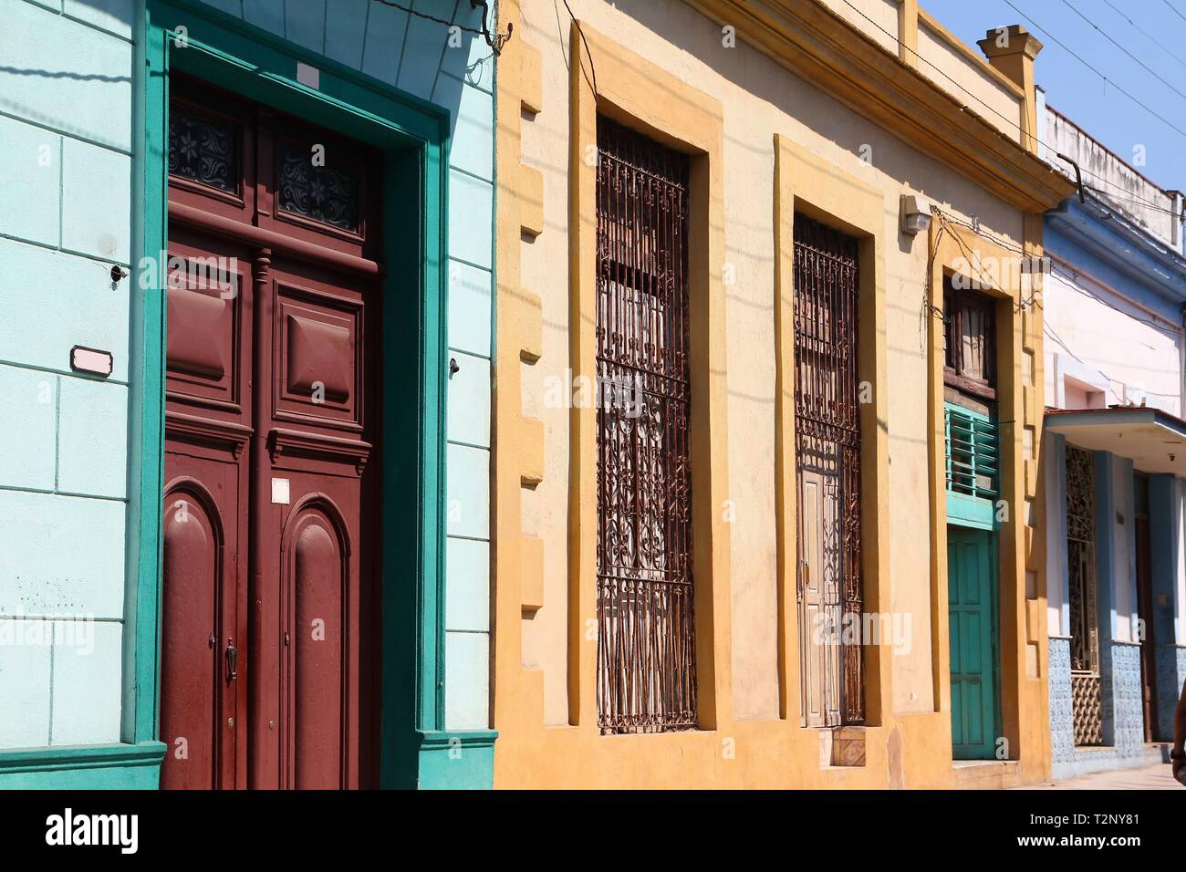 Matanzas, Cuba - city architecture. Decorative colorful colonial ...