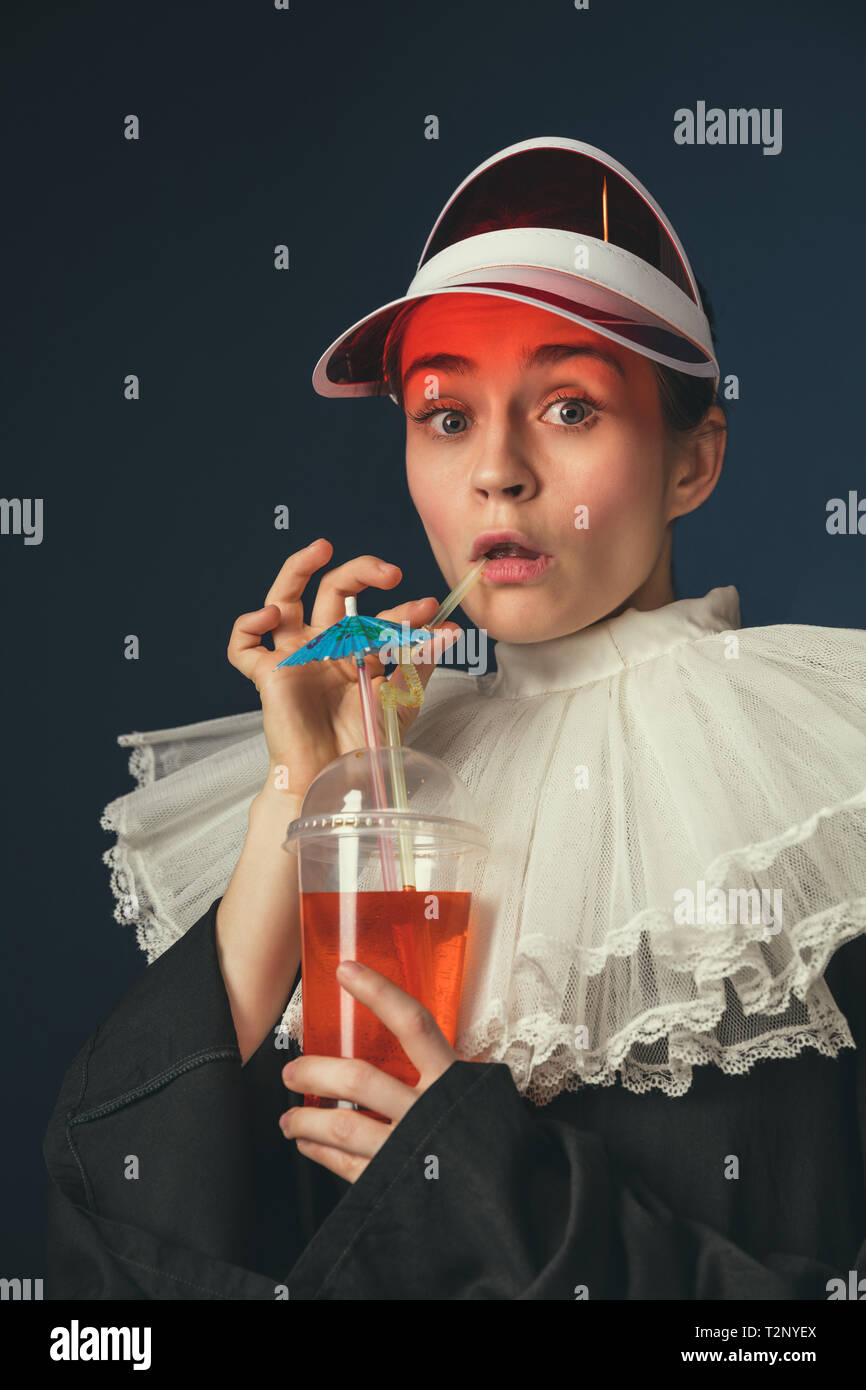 Nun drinking hi-res stock photography and images - Alamy