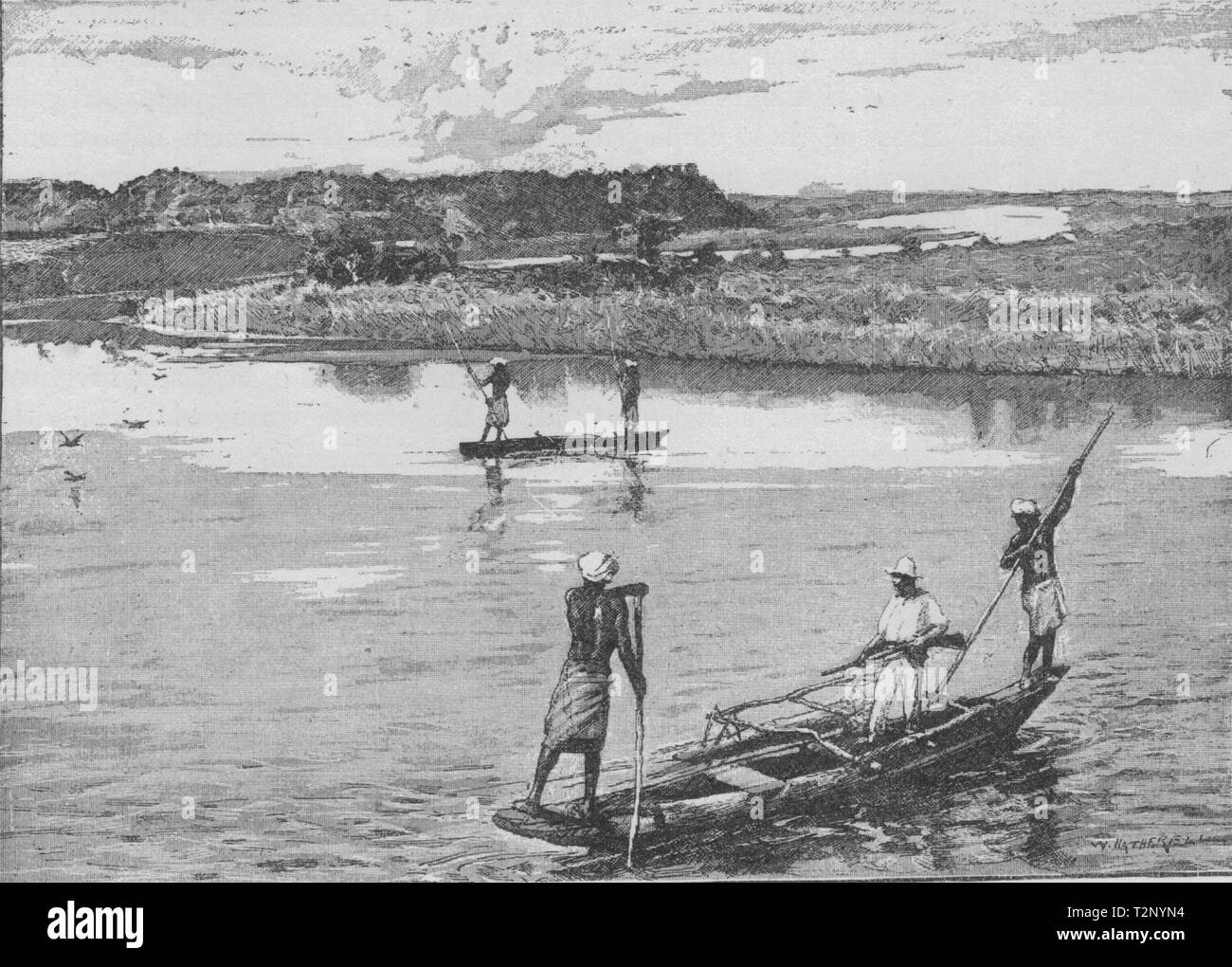 View of the Rewa River. Fiji 1890 old antique vintage print picture ...