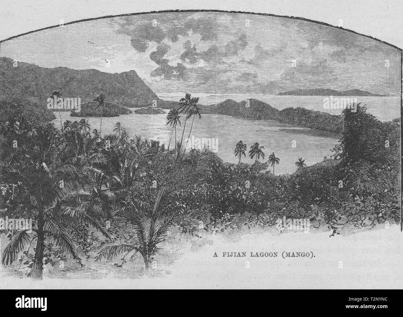 A Fijian Lagoon, Mango. Yasawa-I-Lau. Fiji 1890 old antique print ...