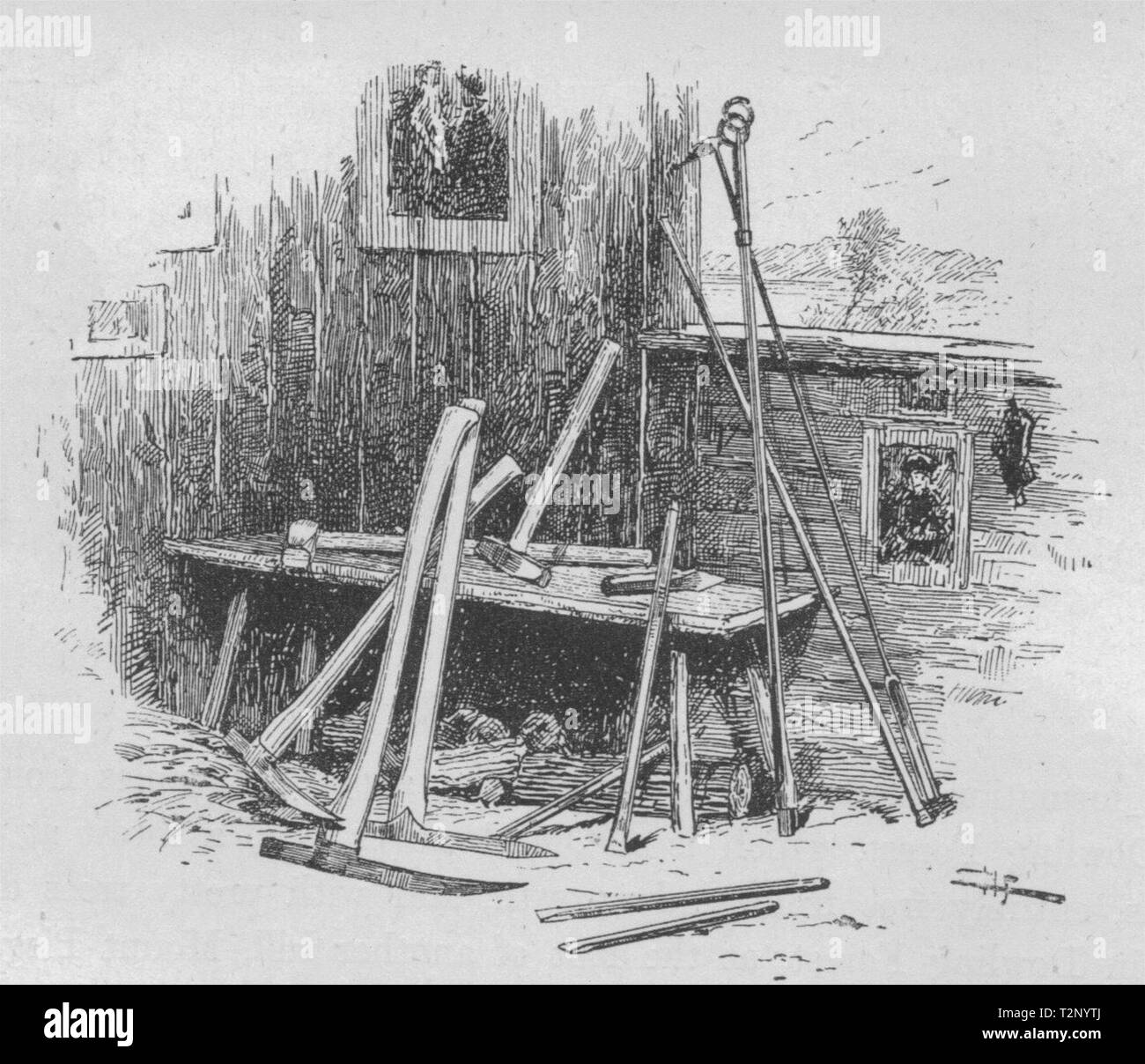 Gold Miners' Tools. Ballarat. Australia 1890 antique vintage print ...