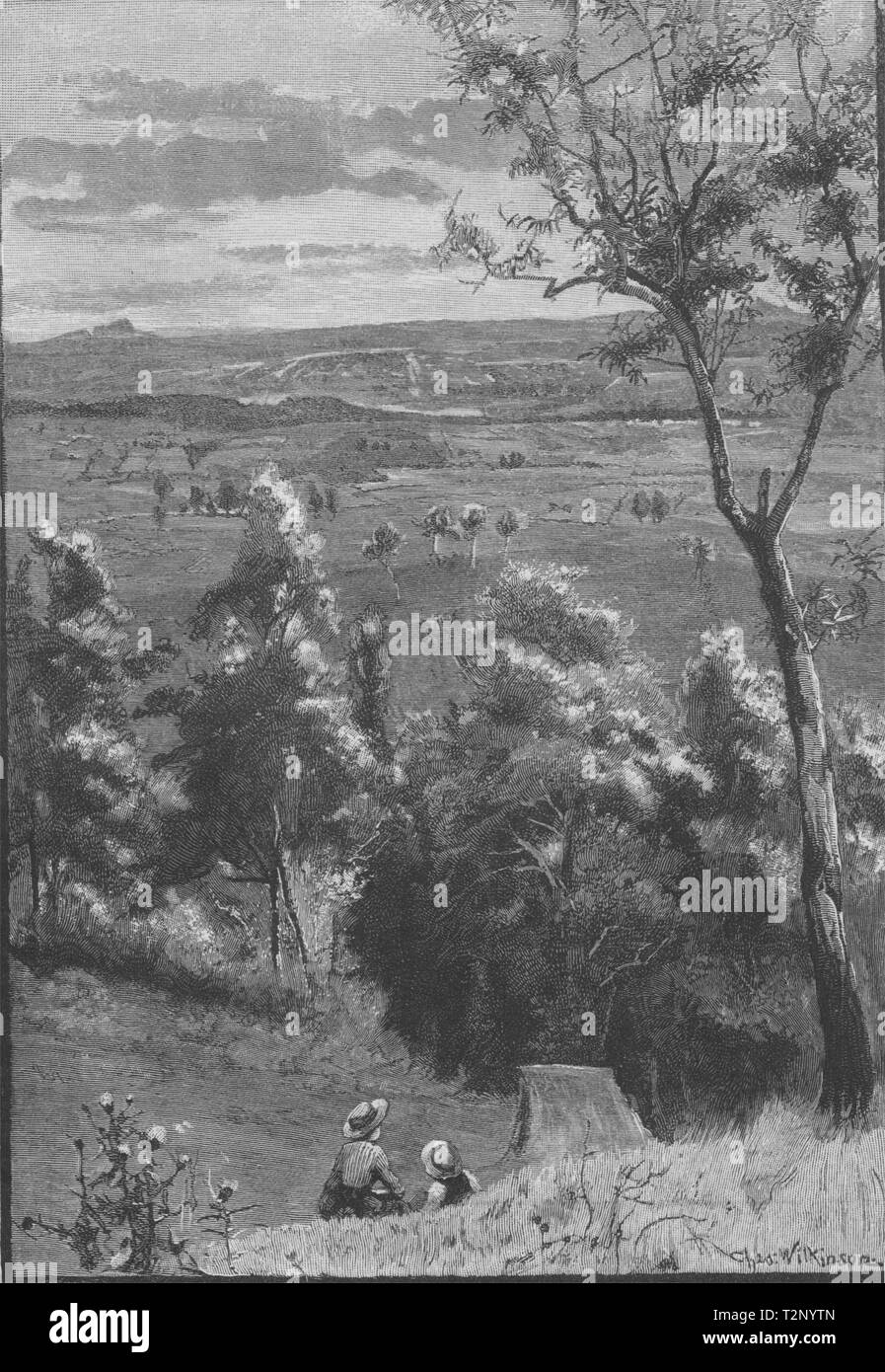 Ballarat from Mount Warrenheip. Australia 1890 old antique print ...