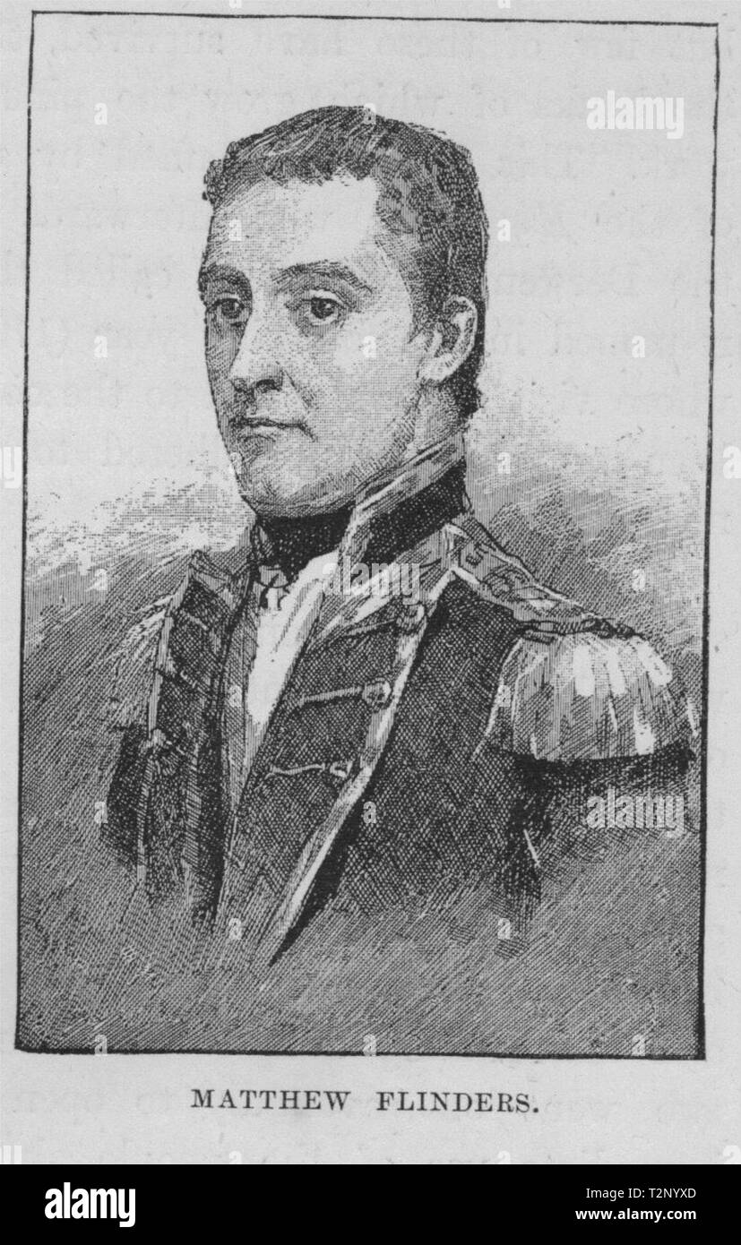 Matthew Flinders. Explorers. Portraits 1890 old antique vintage print ...