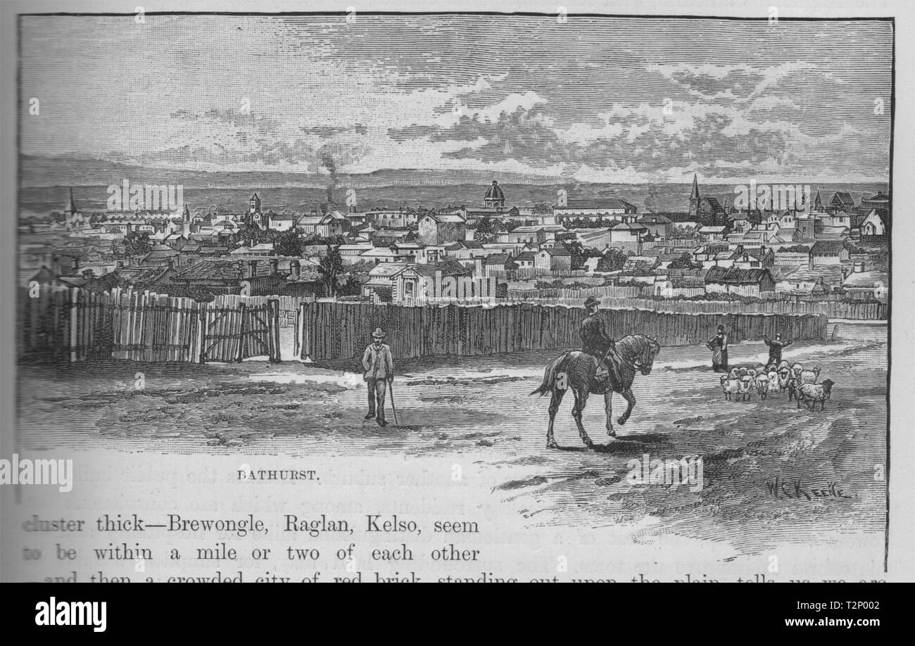 Bathurst. Bathurst. Australia 1890 old antique vintage print picture ...
