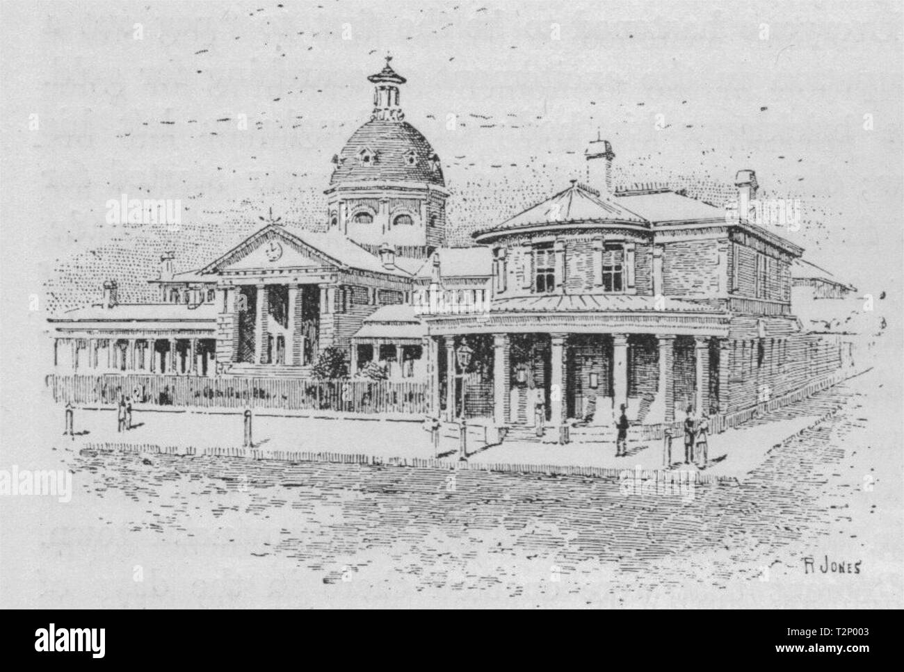Public Buildings. Bathurst. Australia 1890 old antique vintage print ...