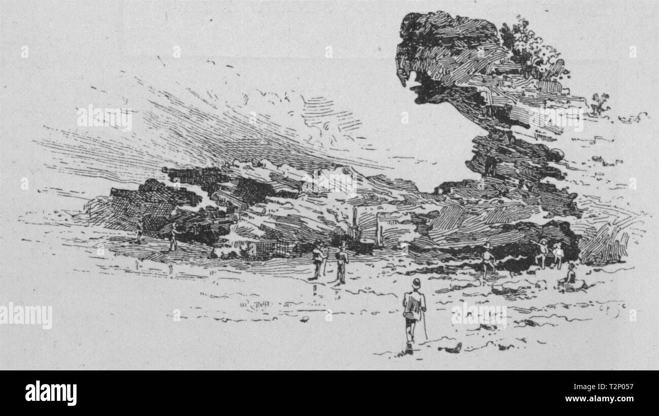 The Veiled Harpy Rock. Lorne. Australia 1890 old antique vintage print ...