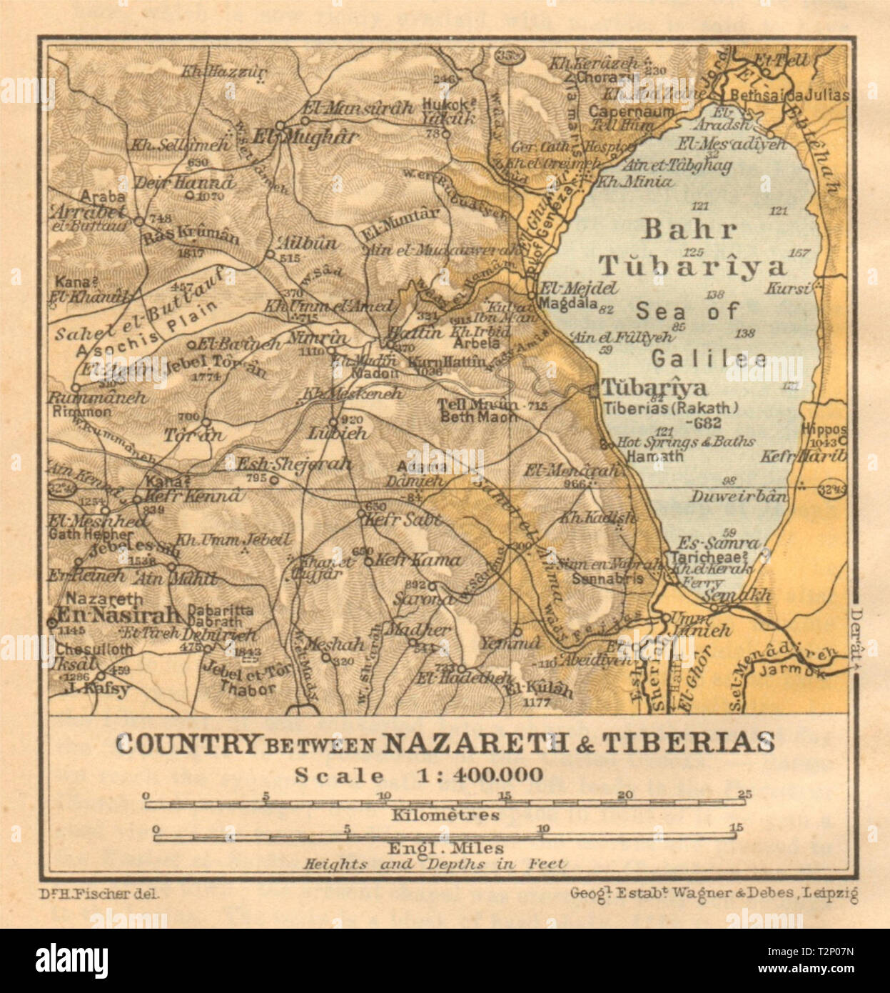 Country between Nazareth & Tiberias. Sea of Galilee. Israel. SMALL 1912 ...