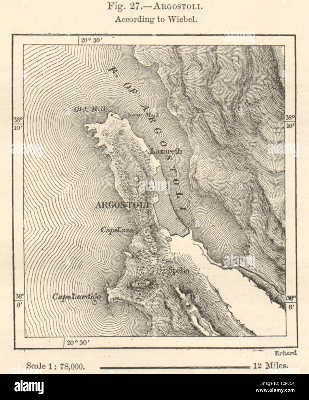 Argostoli according to Wiebel. Kefalonia. Greece sketch map 1885 old ...