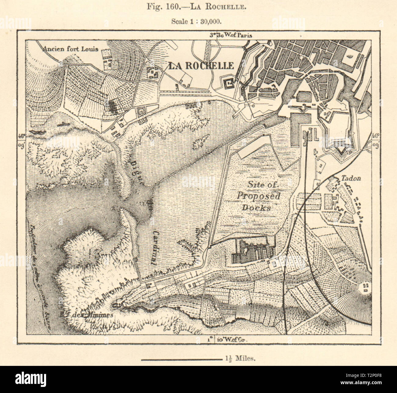 La Rochelle plan. Proposed Docks. Charente-Maritime. Sketch map 1885 ...