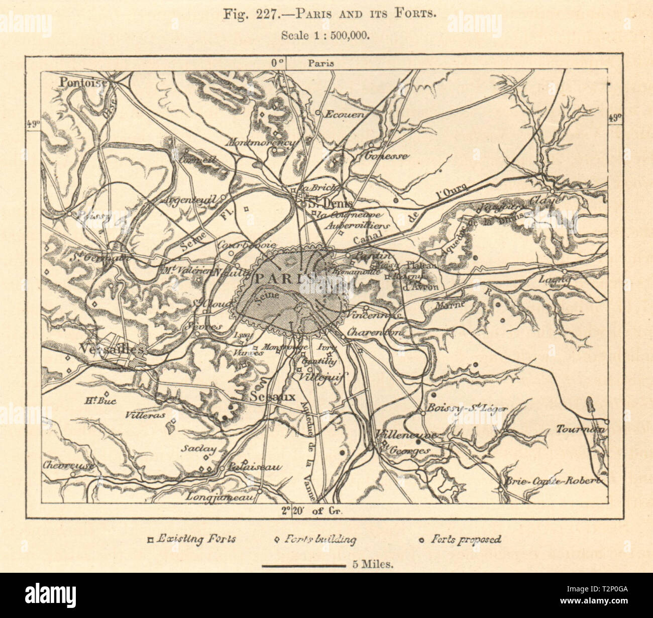 Paris map 19th century hi-res stock photography and images - Alamy