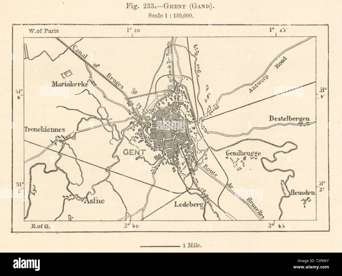 Old map ghent gent belgium hi-res stock photography and images - Alamy