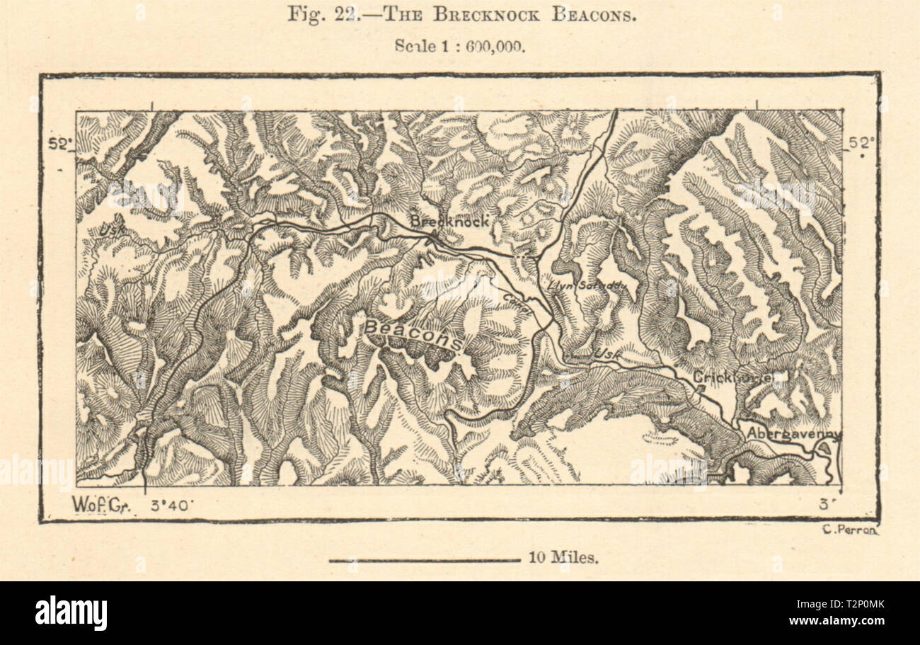 Map of abergavenny hi-res stock photography and images - Alamy