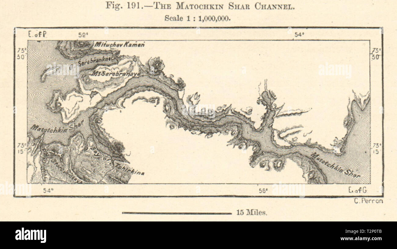 Matochkin Strait/Shar. Severny Yuzhny Novaya Zemlya Russia Sketch map ...