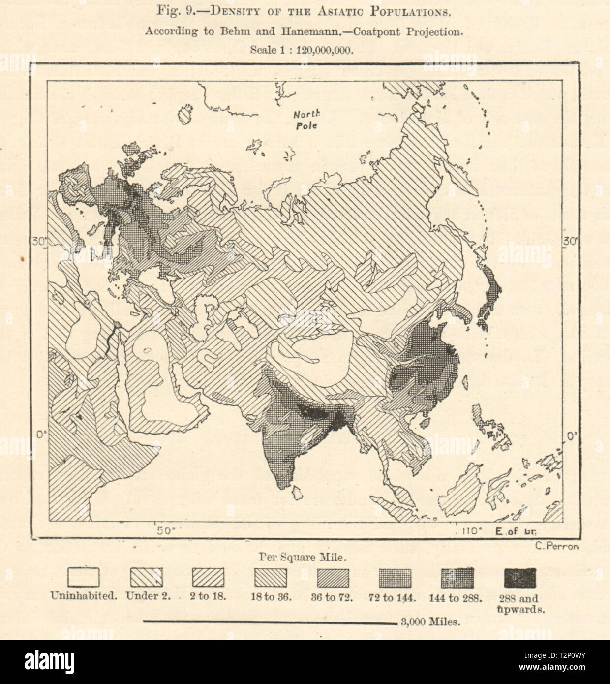 Asia Population Density. Behm & Hanemann. Coatpoint Projection. Sketch ...