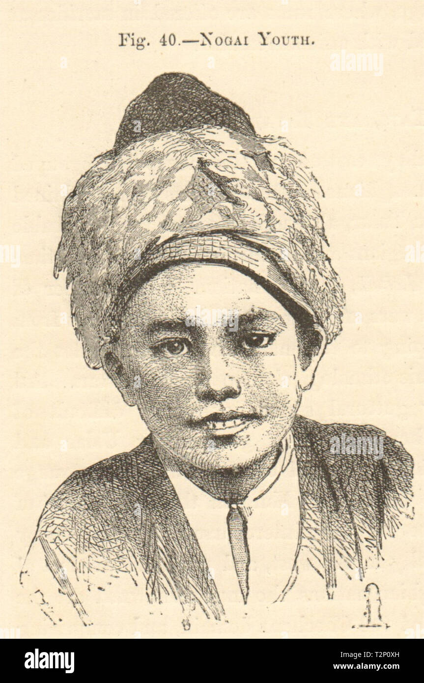 Young Nogai boy, Dagestan/eastern Caucasus. Russia. SMALL 1885 old ...
