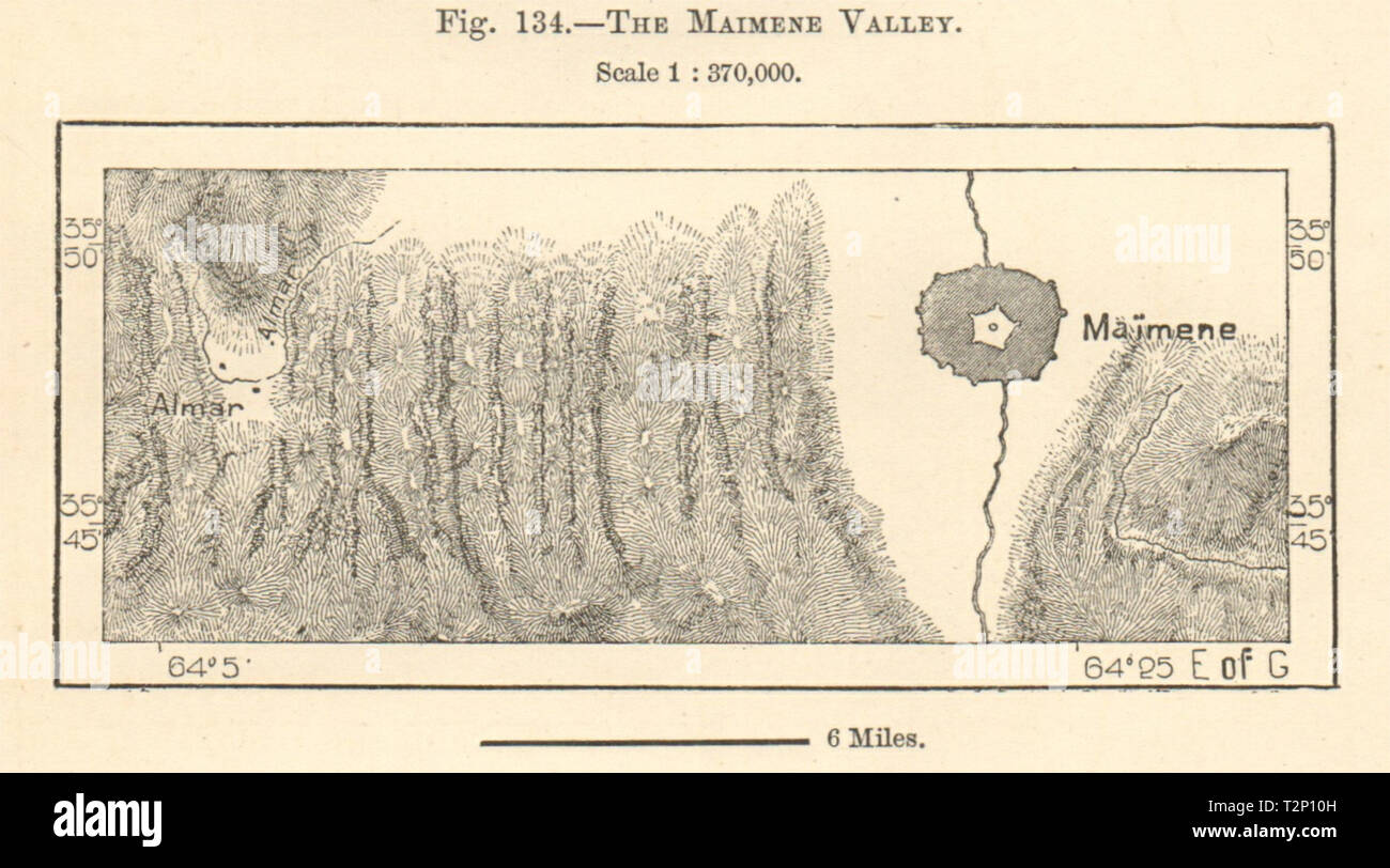 The Maimene (Maymana) valley, Almar, Afghanistan. Sketch map. SMALL ...