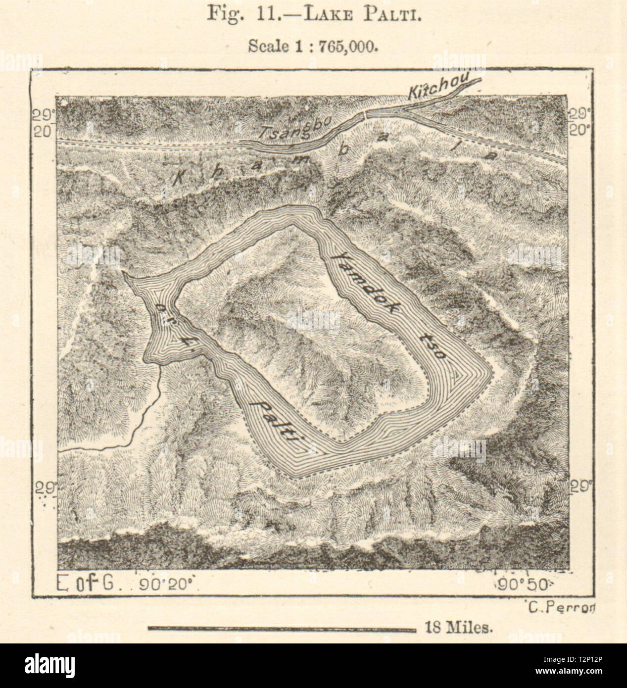 Lake Palti/Yamzho Yumco. Tsangbo/Yarlung Zangbo. China. Sketch map ...