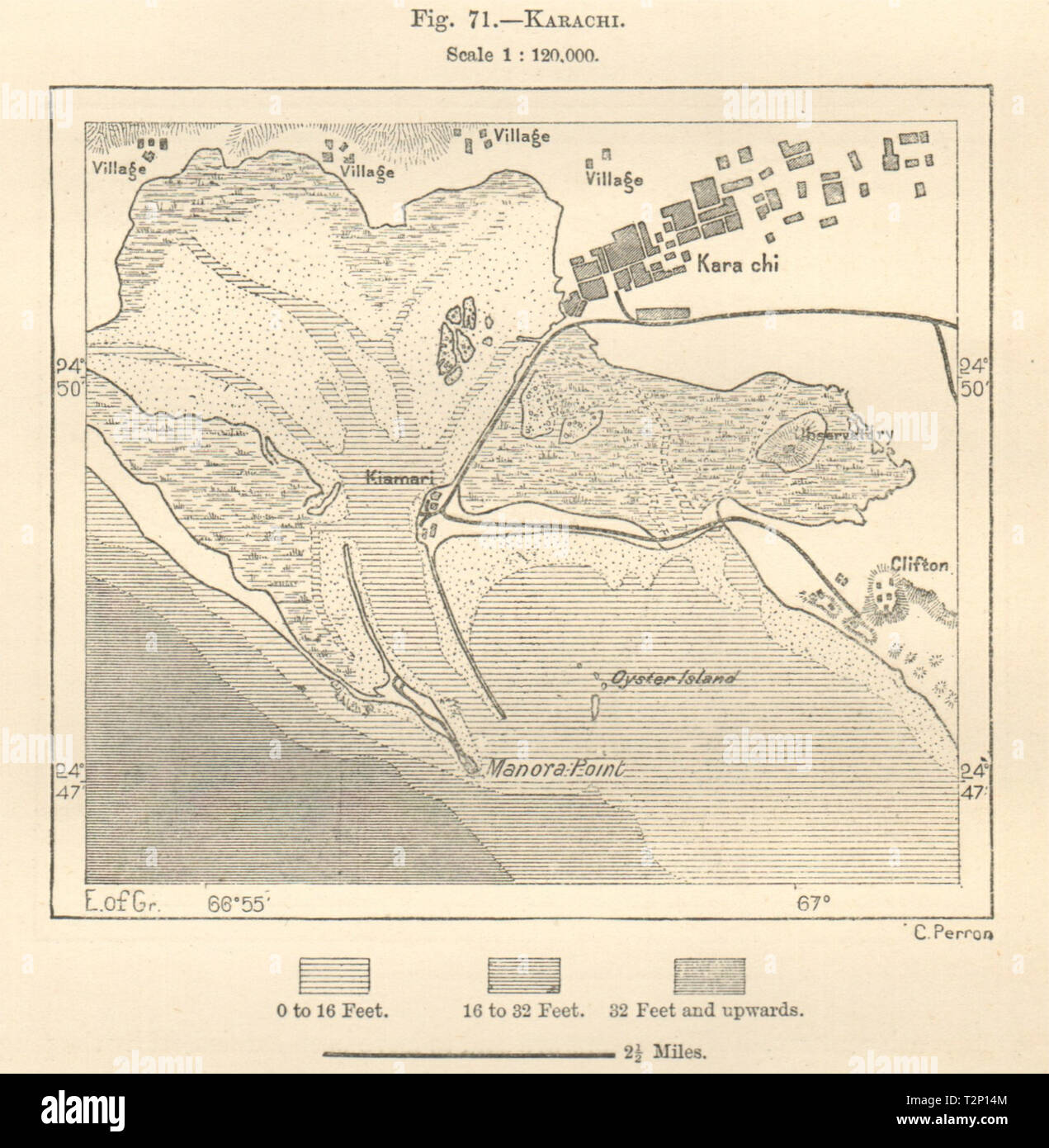 Karachi city plan. Pakistan. Sketch map 1885 old antique chart Stock ...