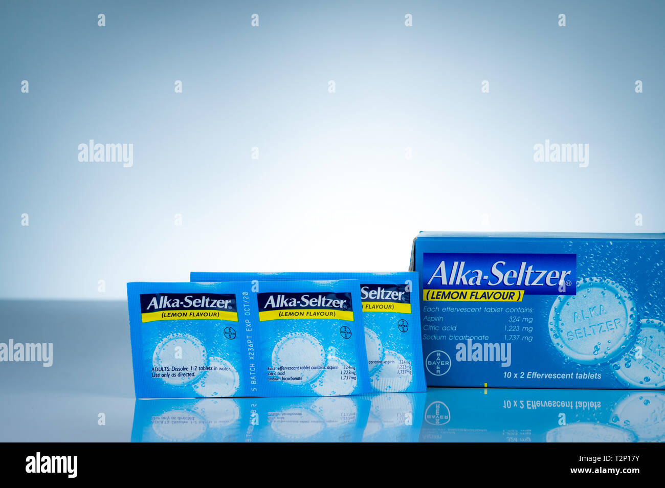 CHONBURI, THAILAND-OCTOBER 27, 2018 : Alka-Seltzer lemon flavour ...