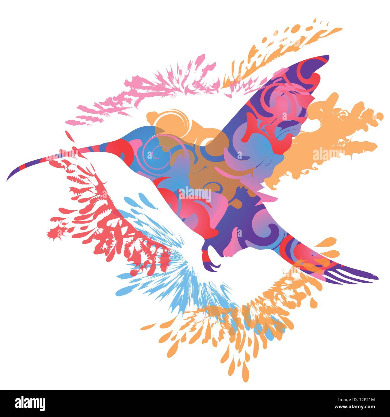 Little funny flying blue hummingbird Stock Vector Image & Art - Alamy