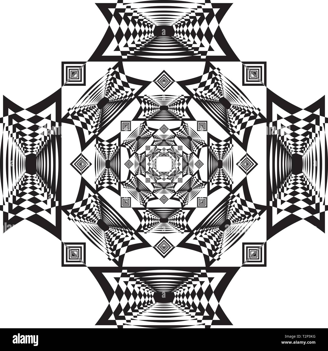 Abstract Pyramid Frame Multiple Perspective black on transparent ...