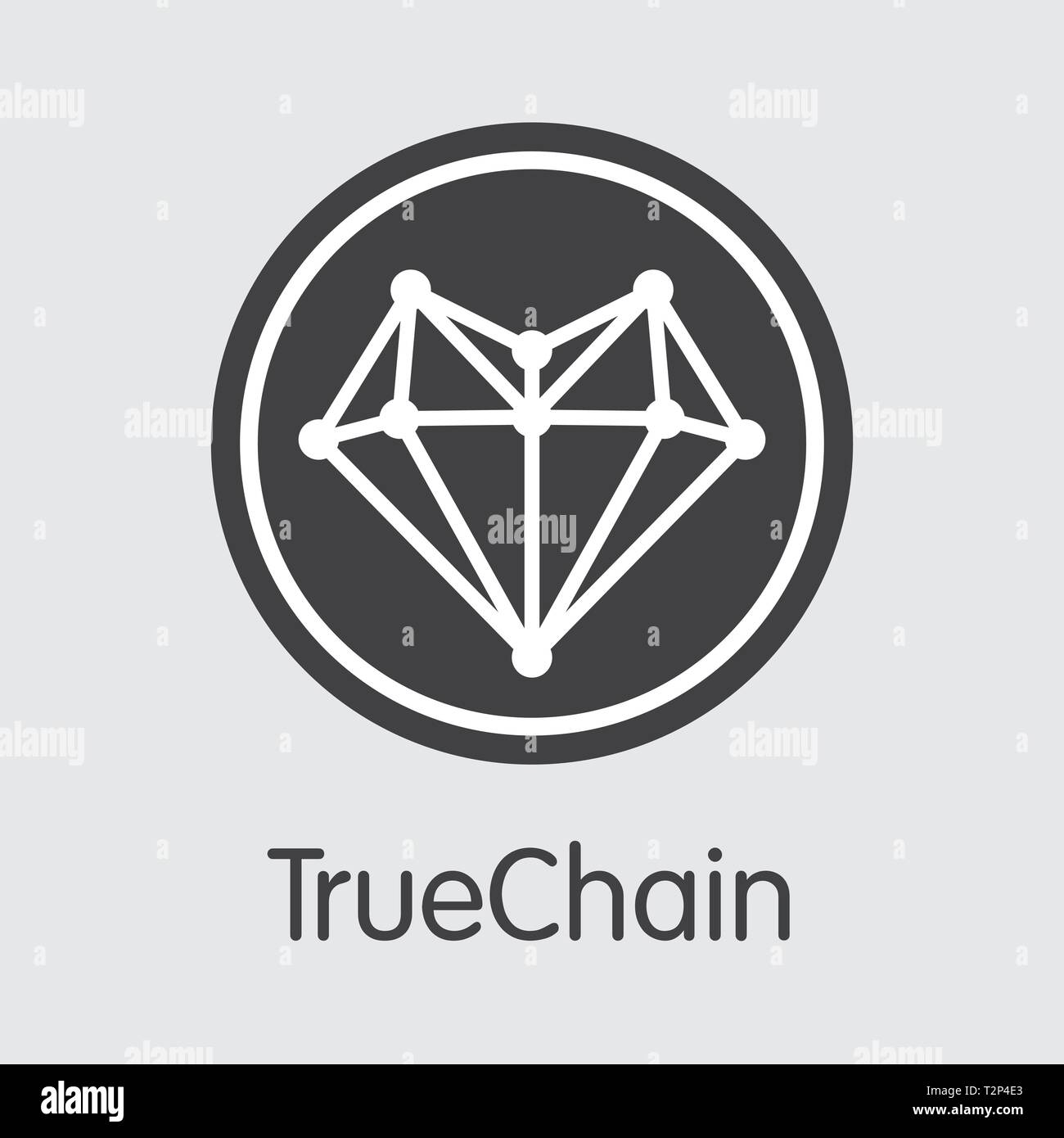 TPAY - Truechain. The Market Logo or Emblem of Crypto Currency, Market ...