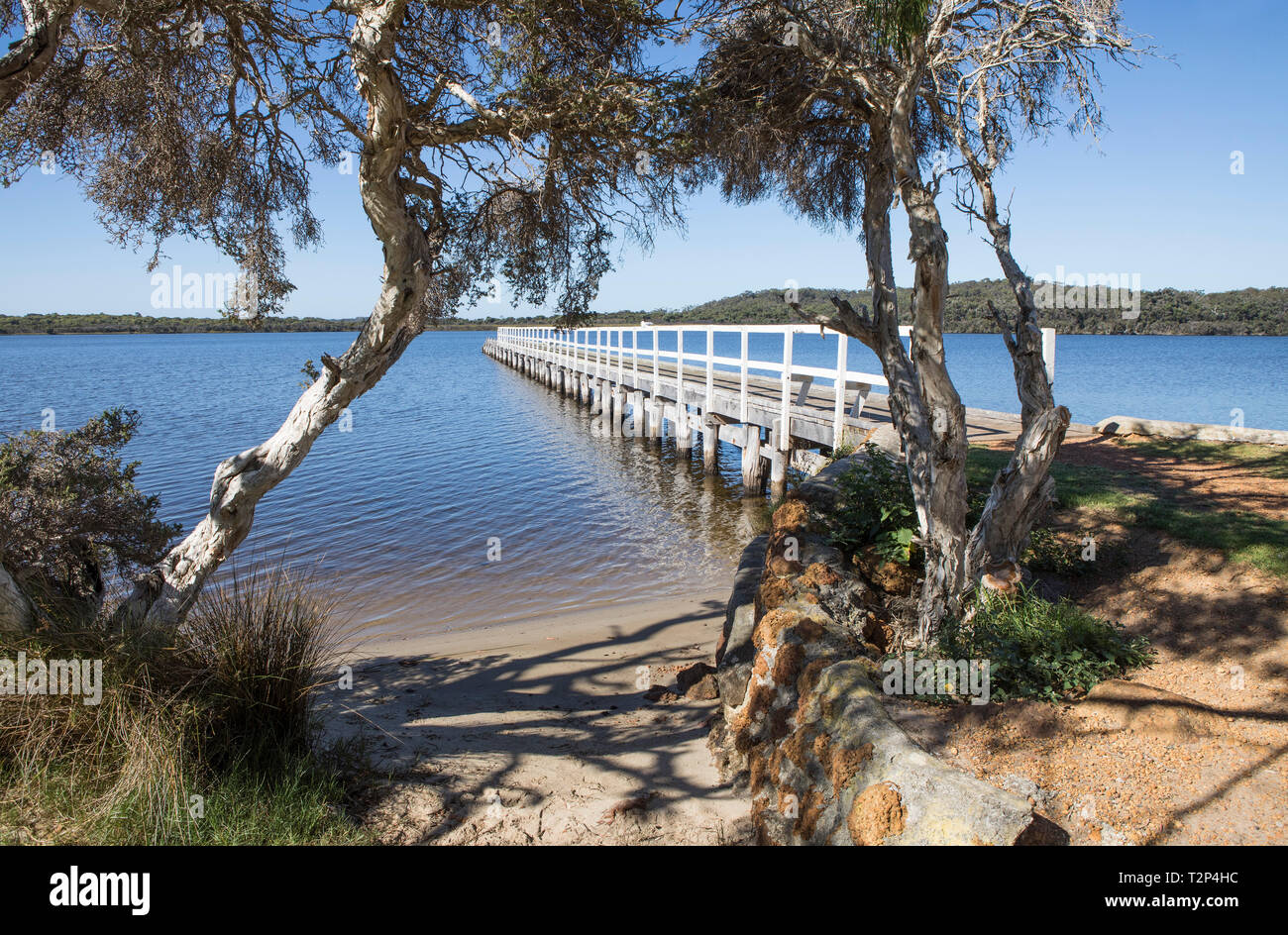 Wooden jetty, Walpole Inlet Western Australia Stock Photo - Alamy