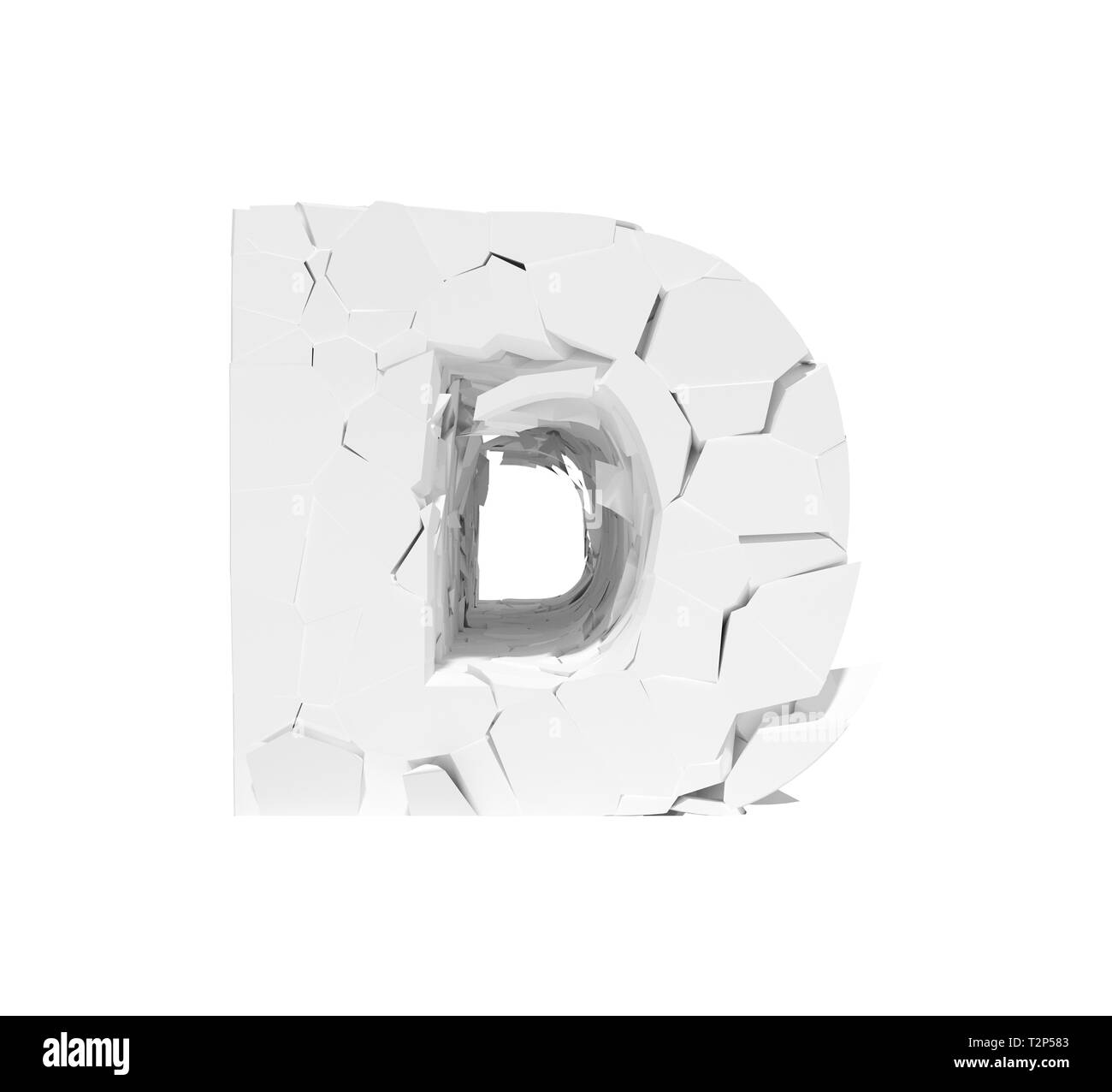 White 3d foam letter D cracked text Stock Photo - Alamy