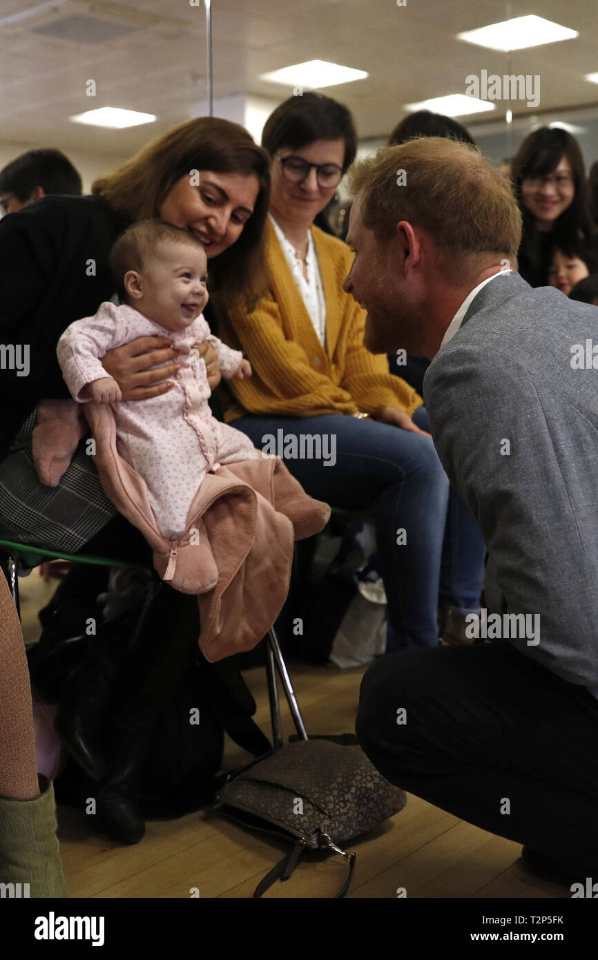 The Duke of Sussex 3 month old baby Naz and mother Maria Ahmad during a ...