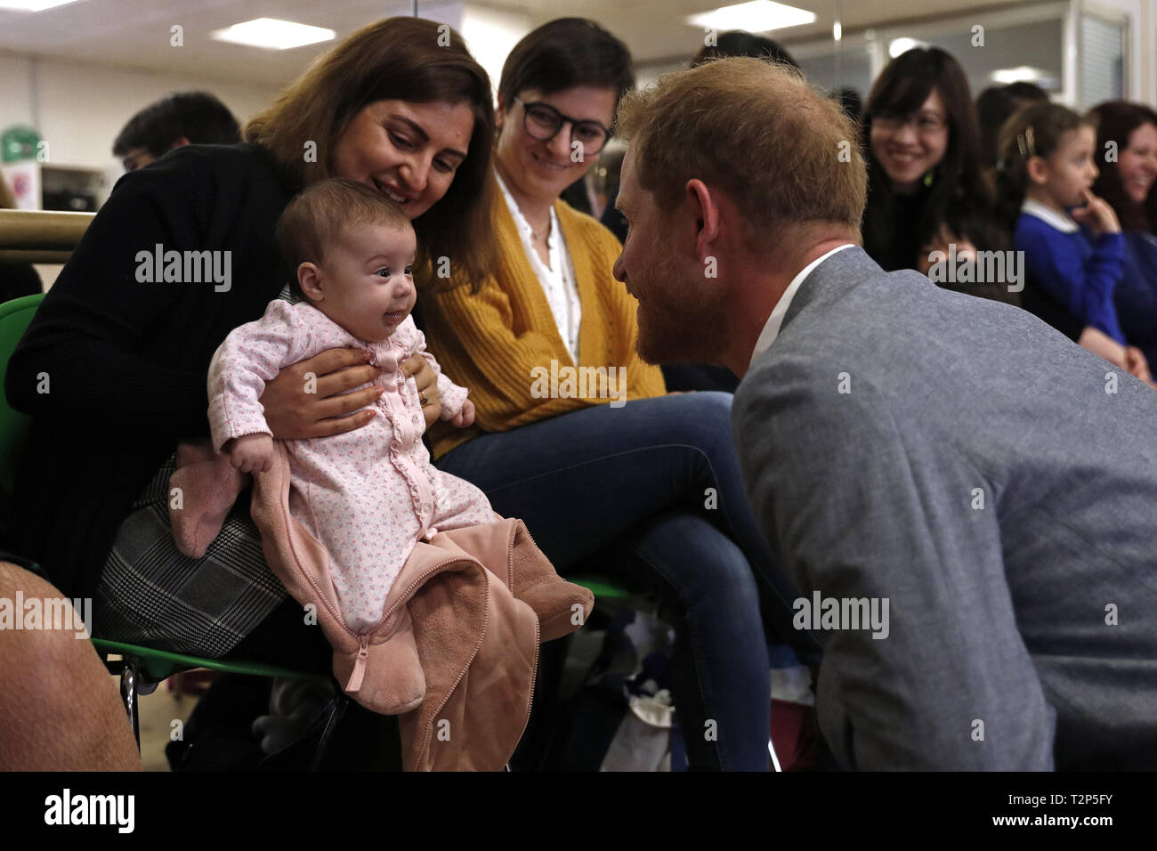 The Duke of Sussex 3 month old baby Naz and mother Maria Ahmad during a ...